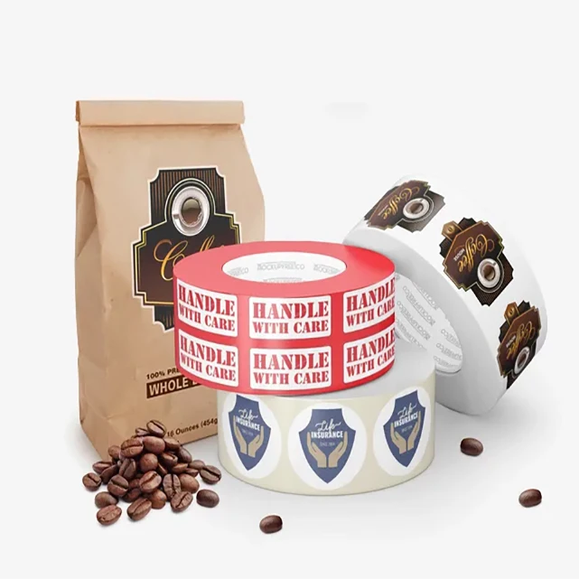 Sticker Logo Private Roll Waterproof Rose Custom Adhesive Vinyl Labels ...