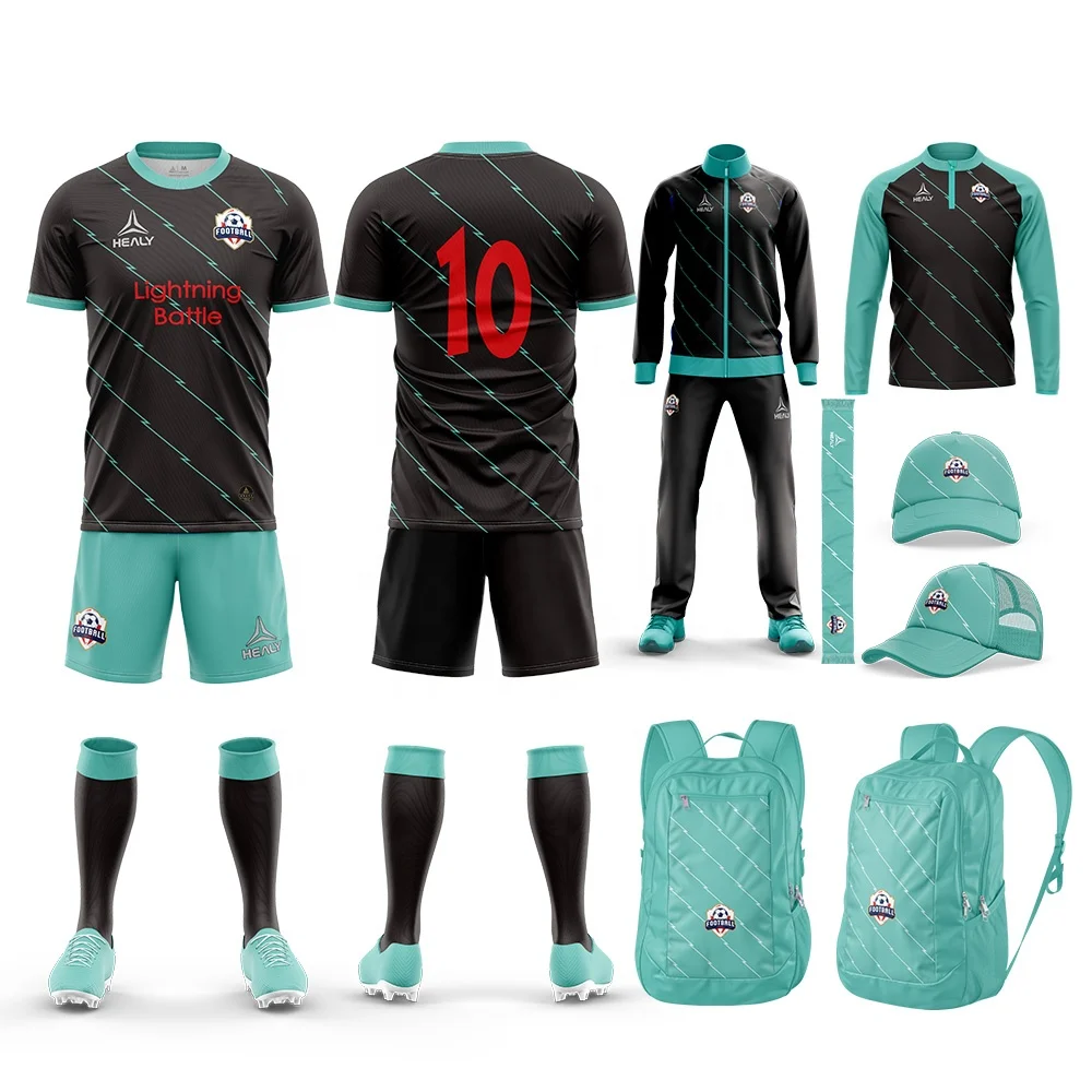 High Quality Team Club Soccer Uniforms Football Shirts Two Piece Men ...
