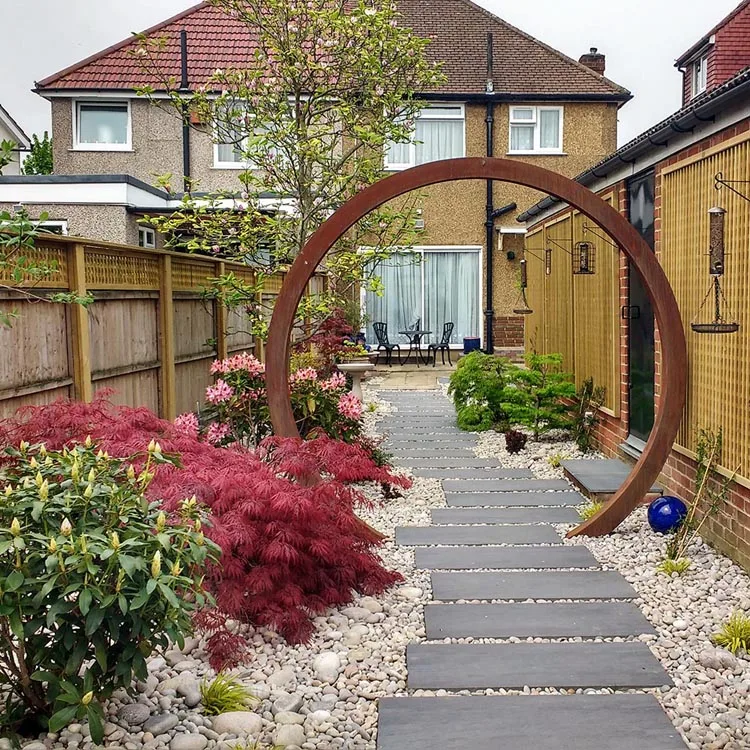 Decorative Corten Steel Moon Gate - Metal Garden Arch for Villas ...