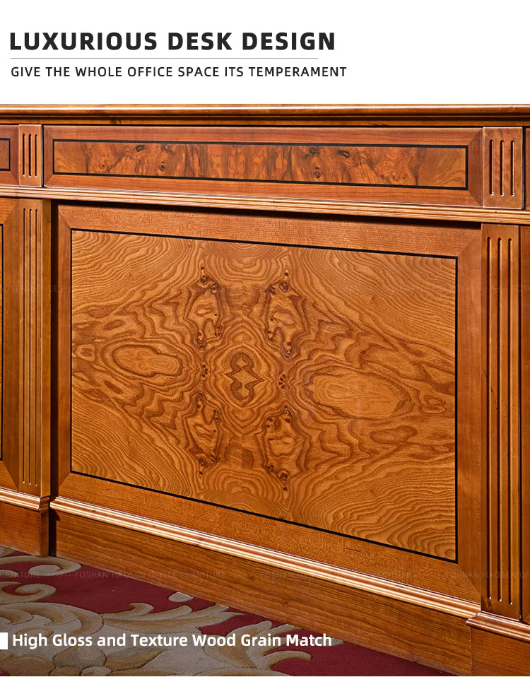 HAOSEN Classic Furniture - Luxury Wood & Leather Desktop