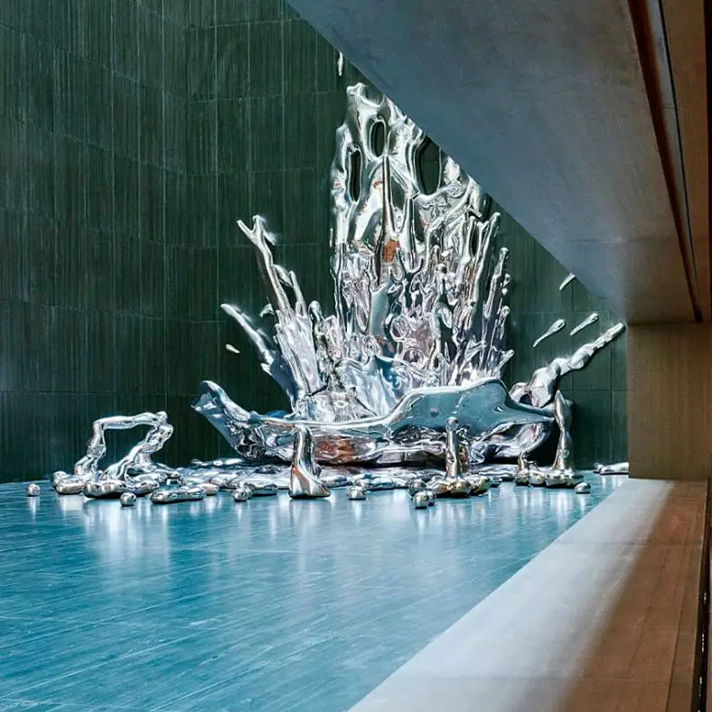 Fountain Water Drops Metal Sculpture Apply Fountains Home Decoration ...
