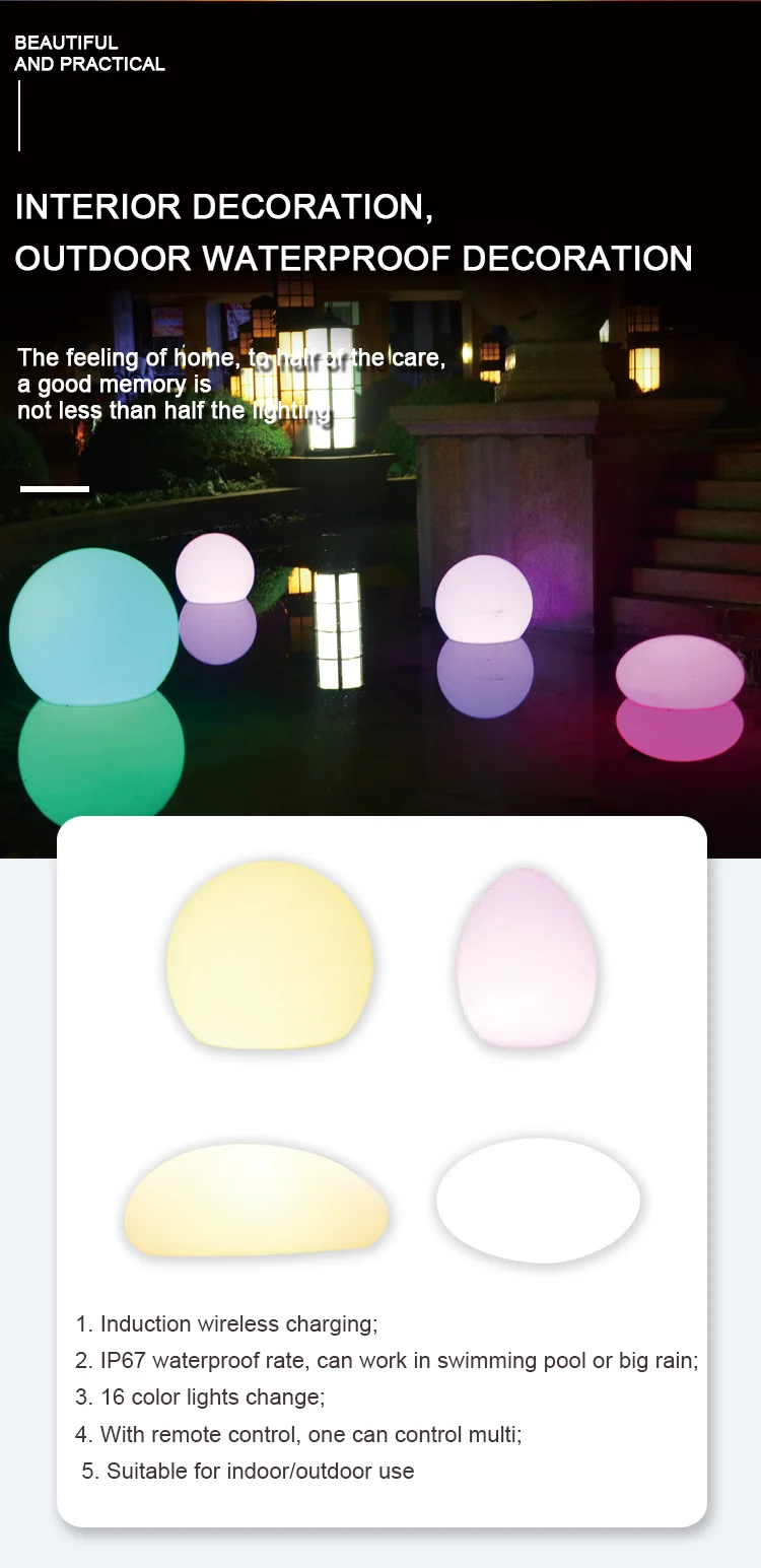 Custom Pe Cordless Full Rgb Color Changing Outdoor Waterproof Floating ...