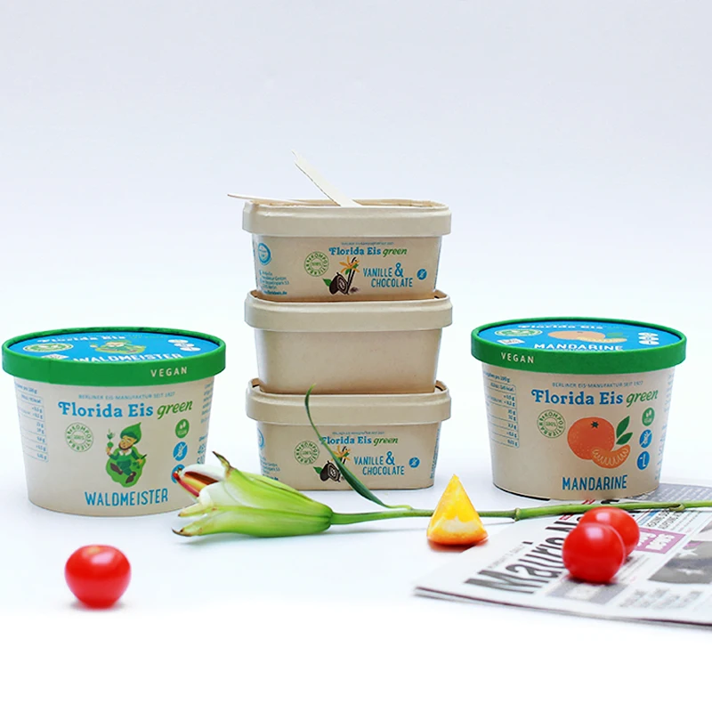 Food Grade Degradable 100ml 150ml 500ml Icecream Paper Cup Custom ...