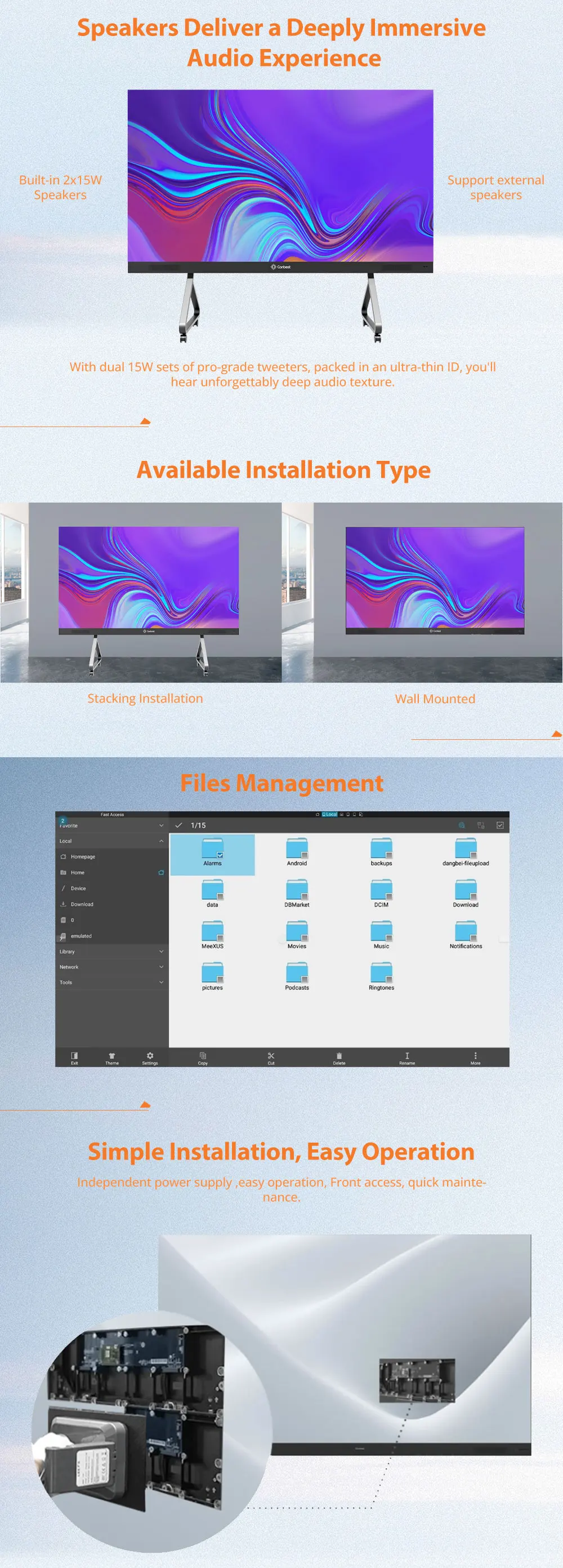 Indoor Ultra Thin 135inch LED Display Wall - 5 Year Warranty