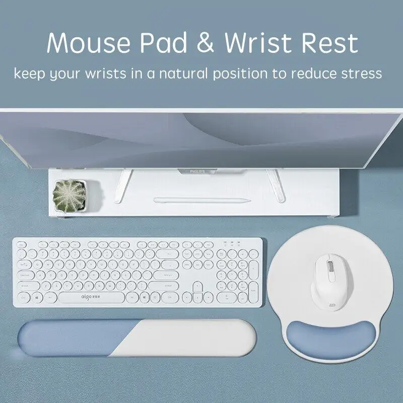 Cartoon Mouse Pad Keyboard Anti-Slip Wrist Rest Set Hand Support 3D ...