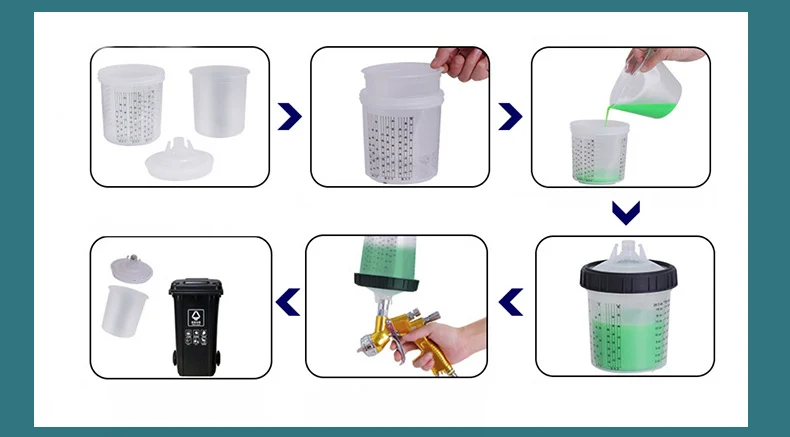 Automotive Solvent Resistance Plastic Paint Mixing Cup 200 400 600 ...