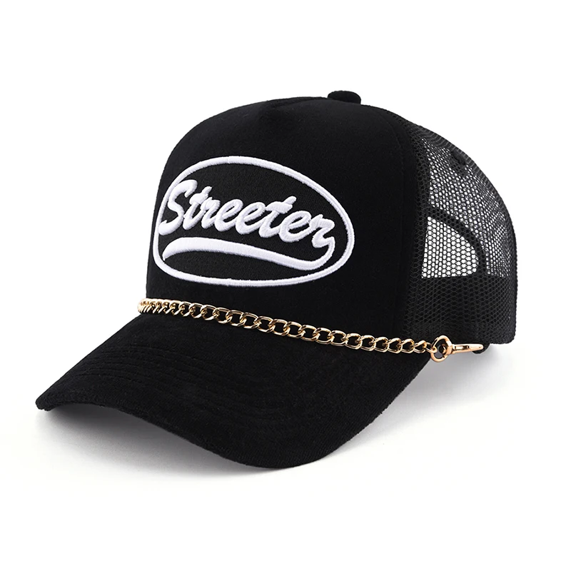 Design 5 Panel 3d Embroidery Custom Mesh Trucker Cap And Hat Puff ...