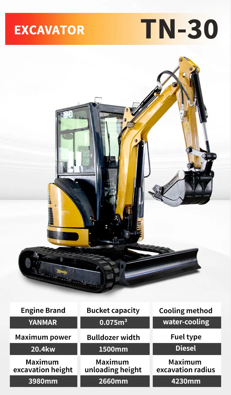 2T Mini Excavator Earthmoving diesel Excavator Made in China for Sale ...