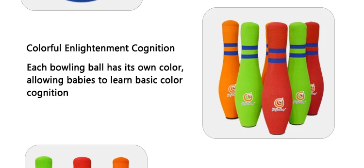 Indoor/outdoor Nbr Foam Bowling Set With 6 Pins And 1 Ball Mini Soft ...