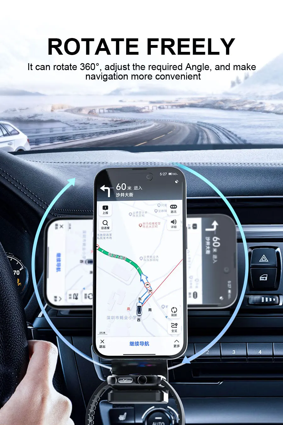 Newest Design 3 In 1 Car Wireless Charger Phone Holder Amazon Hot Sale ...