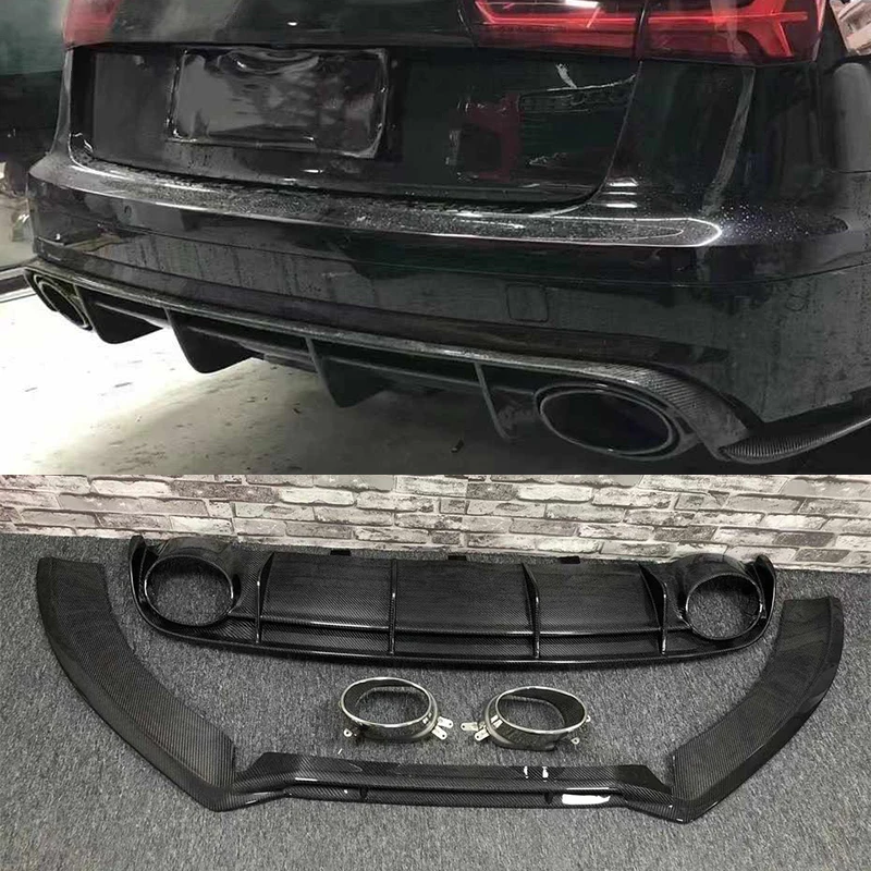 Audi A6 Carbon Fiber Rear Bumper Lip Diffuser - High-quality