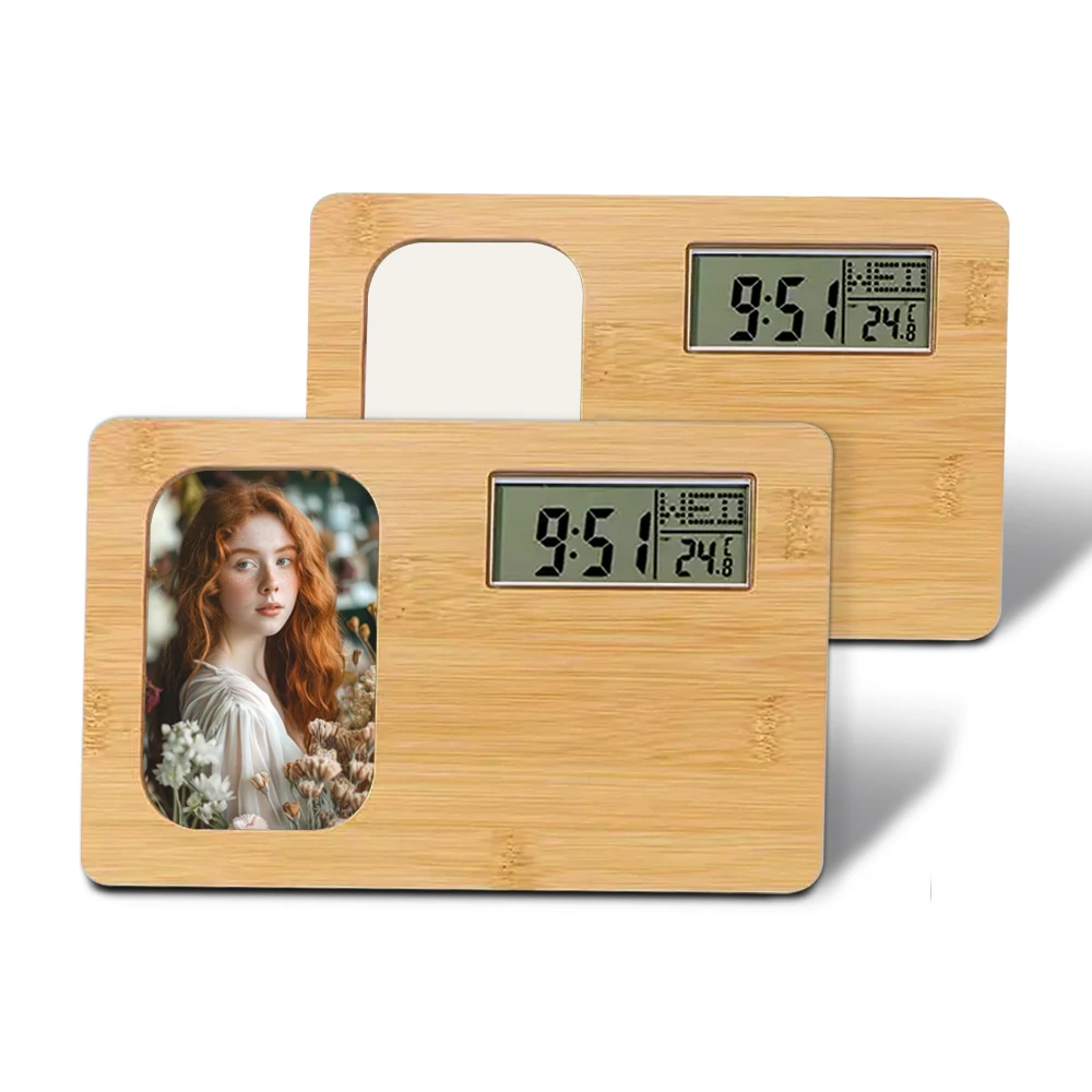 Blank Sublimation Hard Board Clock Face Wooden Desk Clock for Home Deco ...