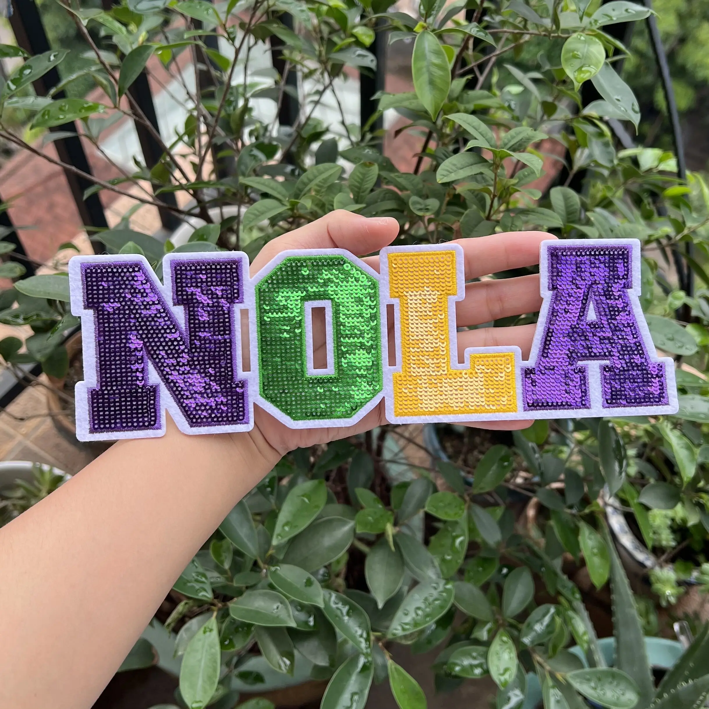 High Quality Custom Sequin Letter Sparkle Sorority Chenille Mardi Gras ...