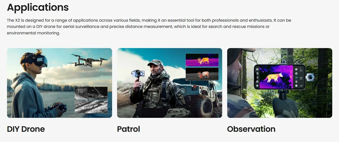 Infiray X2 Infrared Thermal Imager - Night Vision for Hunting