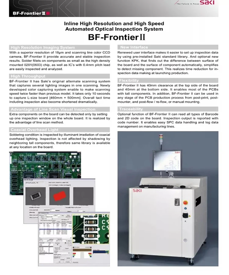 SMT SAKI AOI ONE WAY Bf-Frontier Machine - Fully Automatic