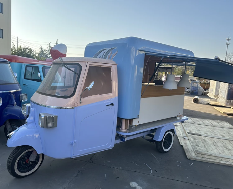 Electric Tricycle Vending Snack Food Cart - Mobile & Customizable