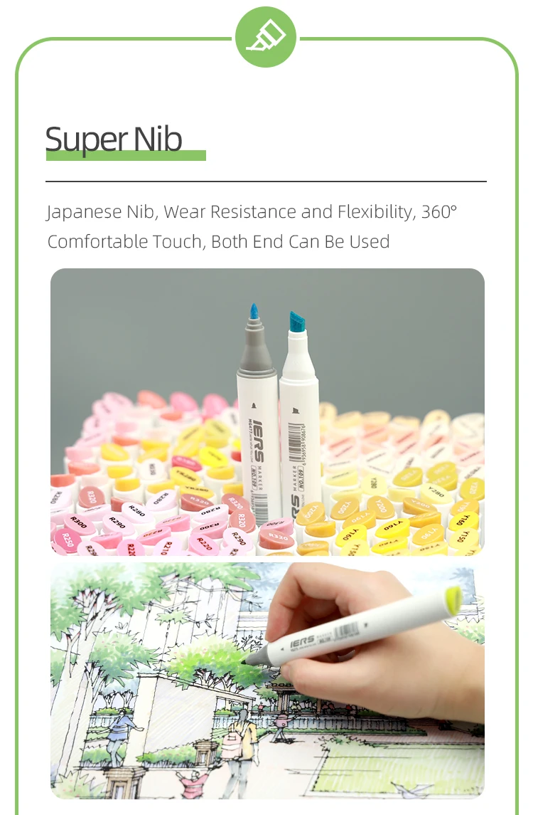 Double Tip Drawing Art Markers - 12 to 200 Colors Set
