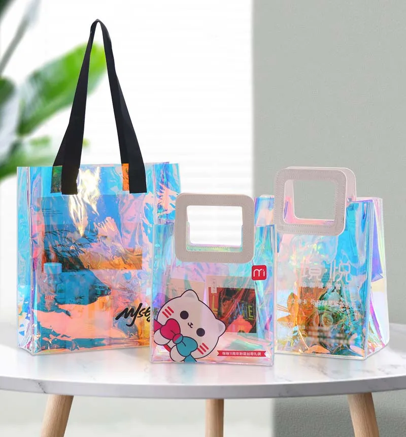 Wholesale Waterproof Custom Printing Tote Clear Transparent Laser ...