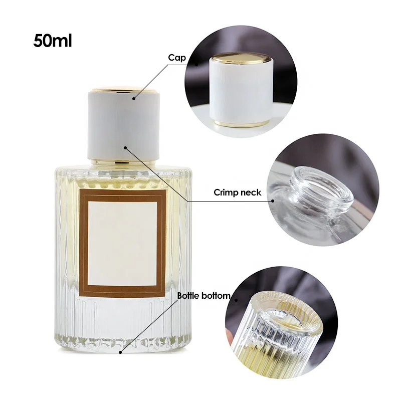 Luxury Cylinder Parfum Botol 50ml Glass Perfume Bottle Stripe Empty ...