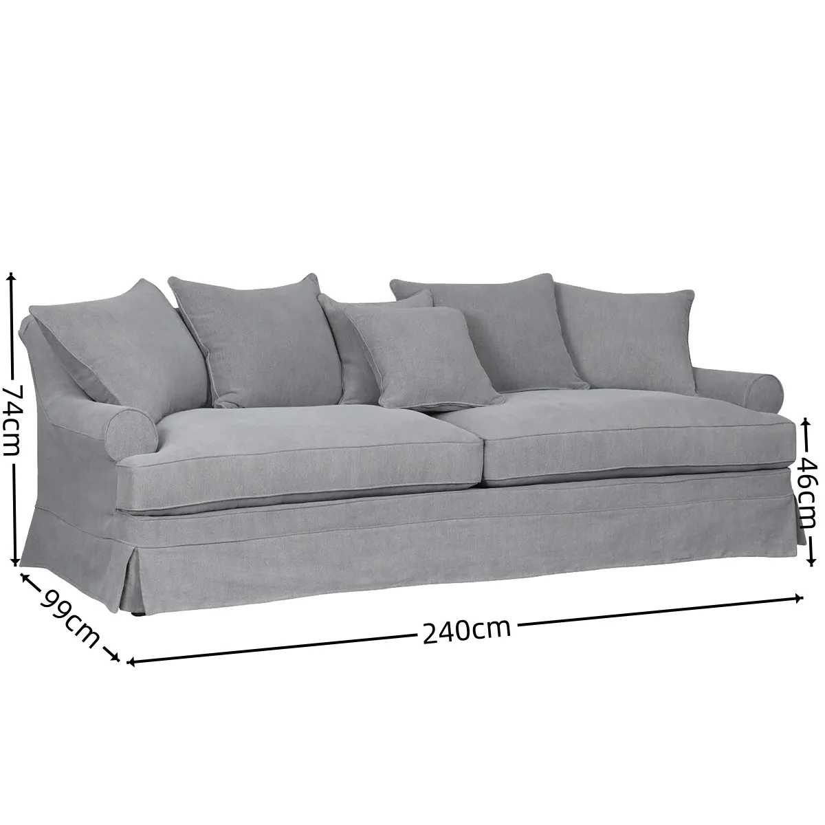 French Hamptons Style Furniture - Comfortable Sectional Couch Sofa Set