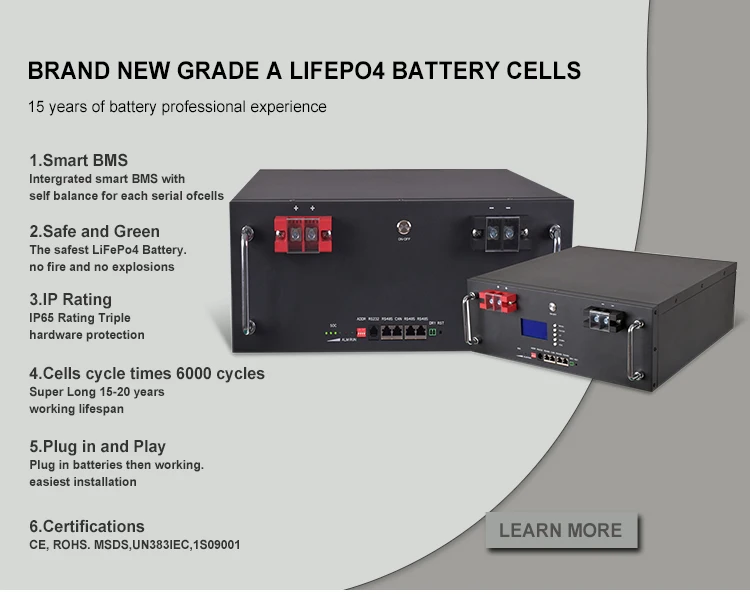 Rechargeable 24v 100ah Rack Mount Battery 2.5kwh Lifepo4 Lithium Ion ...