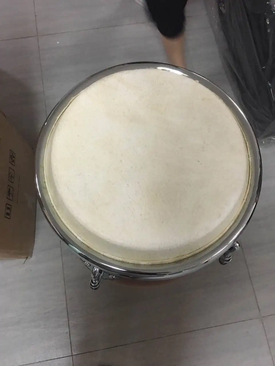 True Skin Cow Heads Wooden Conga Drum - Latin Percussion