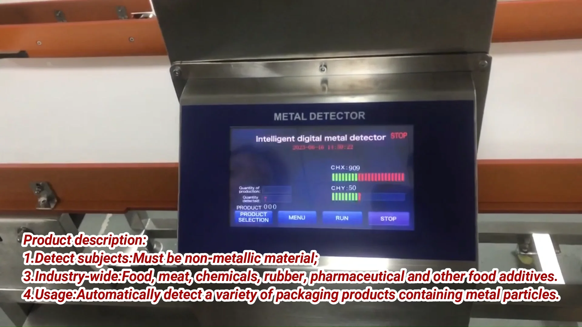 Automatic Food Grade Metal Detector Conveyor Belt Food Industry Metal ...