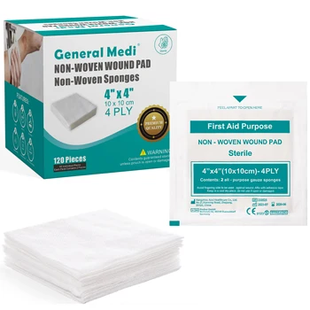 60packs Medical Compresses Sterile Disposable Wound Pad Swab Custom 4x4 ...
