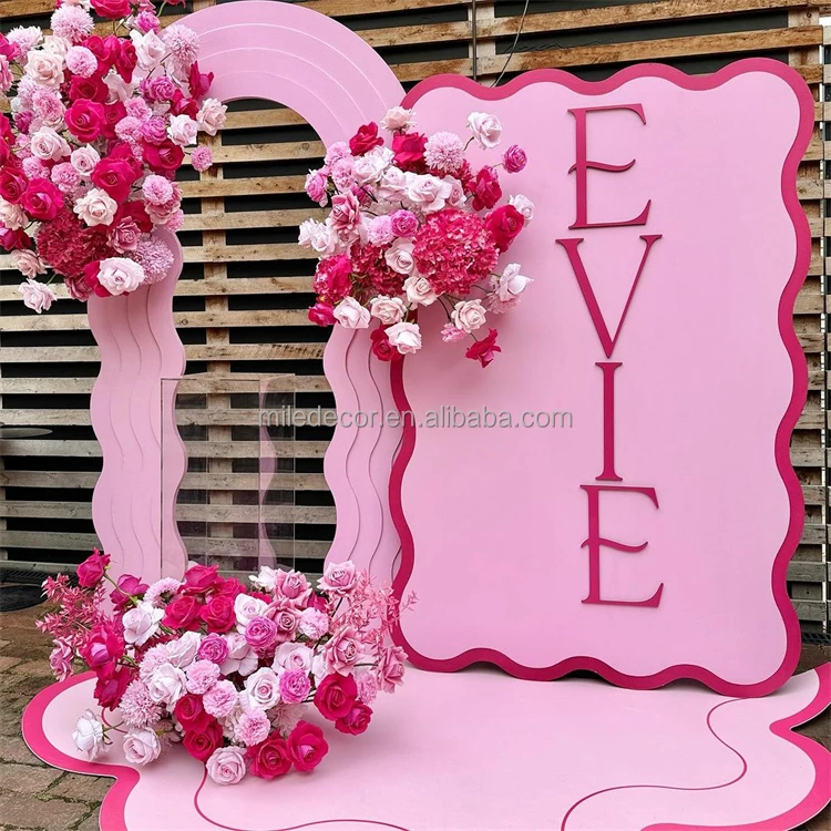 Elegant Wedding Backdrop Stage Decorations LED Acrylic PVC Arch