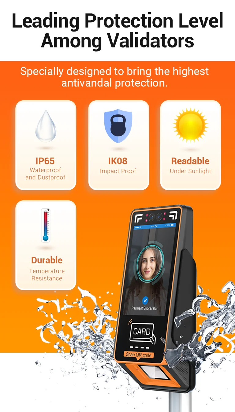 Telpo T20 - Electronic Validators for Automated Fare Collection