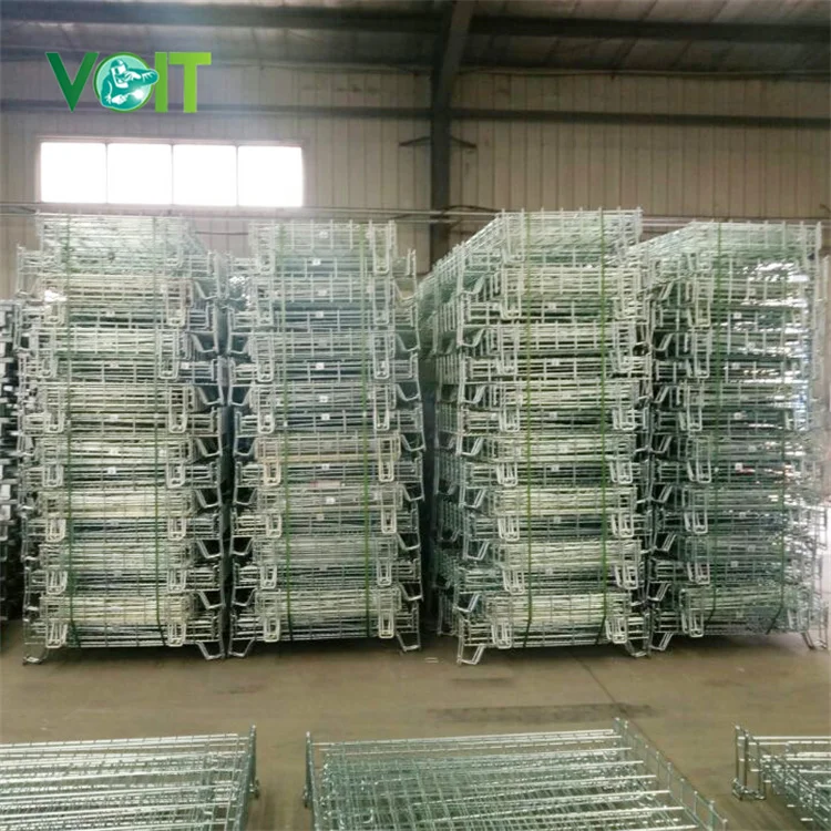 Foldable Stackable Warehouse Transport Steel Pet Preform Wire Mesh ...