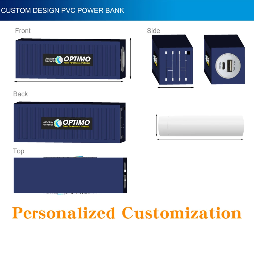 Custom Shape Design PVC Container Power Bank - Quick Charge