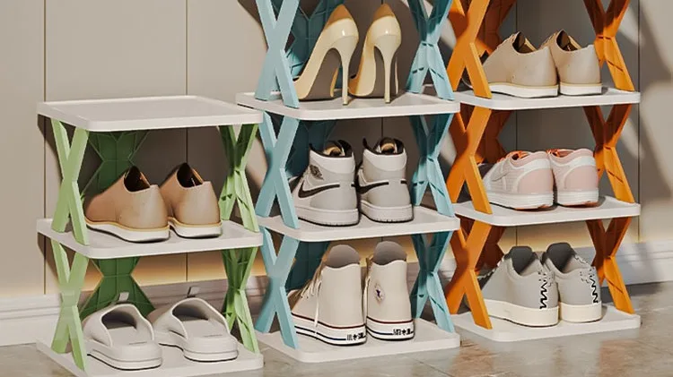 Sesame Entryway Multi-layer Shoe Rack Simple Easy To Assemble Household ...