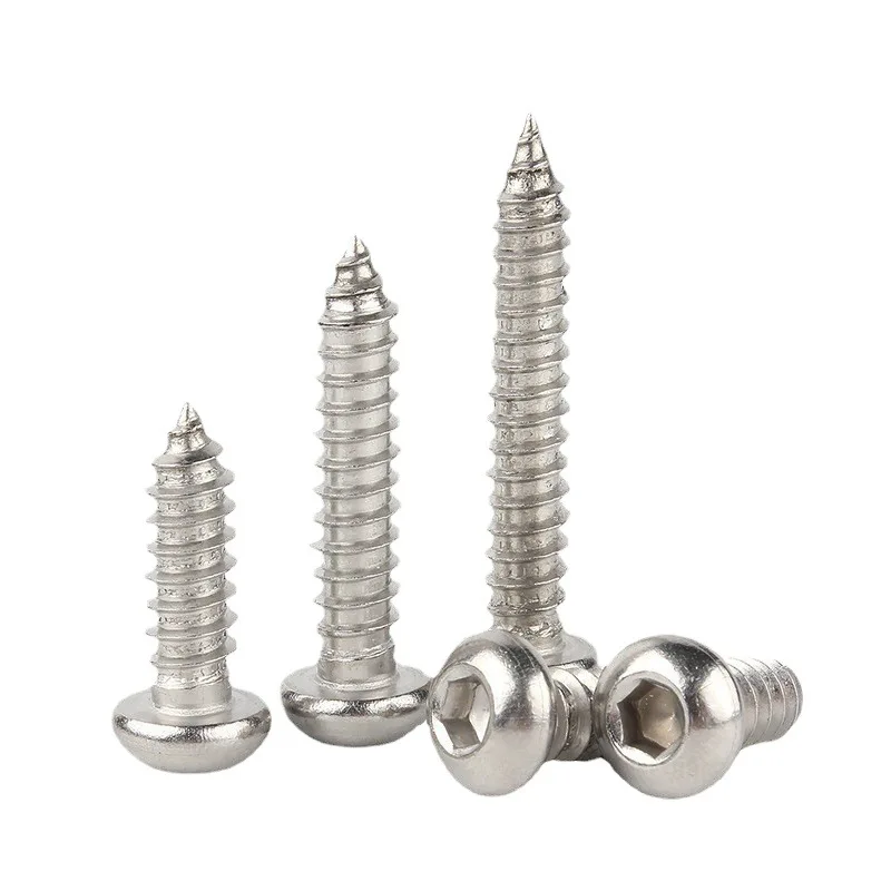 304 Stainless Steel Half Round Head Hexagonal Self Tapping Wood Screw ...
