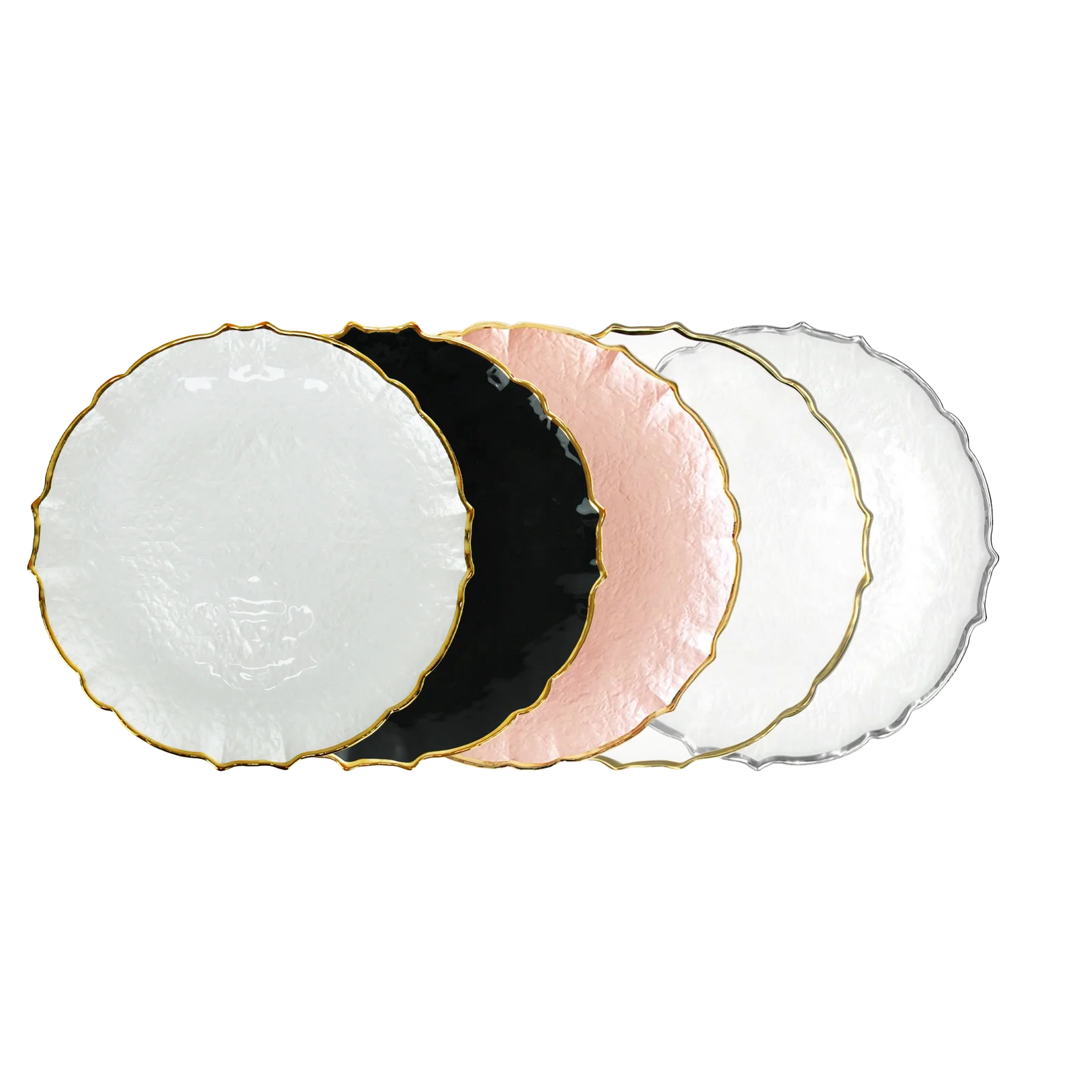 Elegant Gold Rimmed Flower Edge Wedding Charger Plates Custom Luxury ...