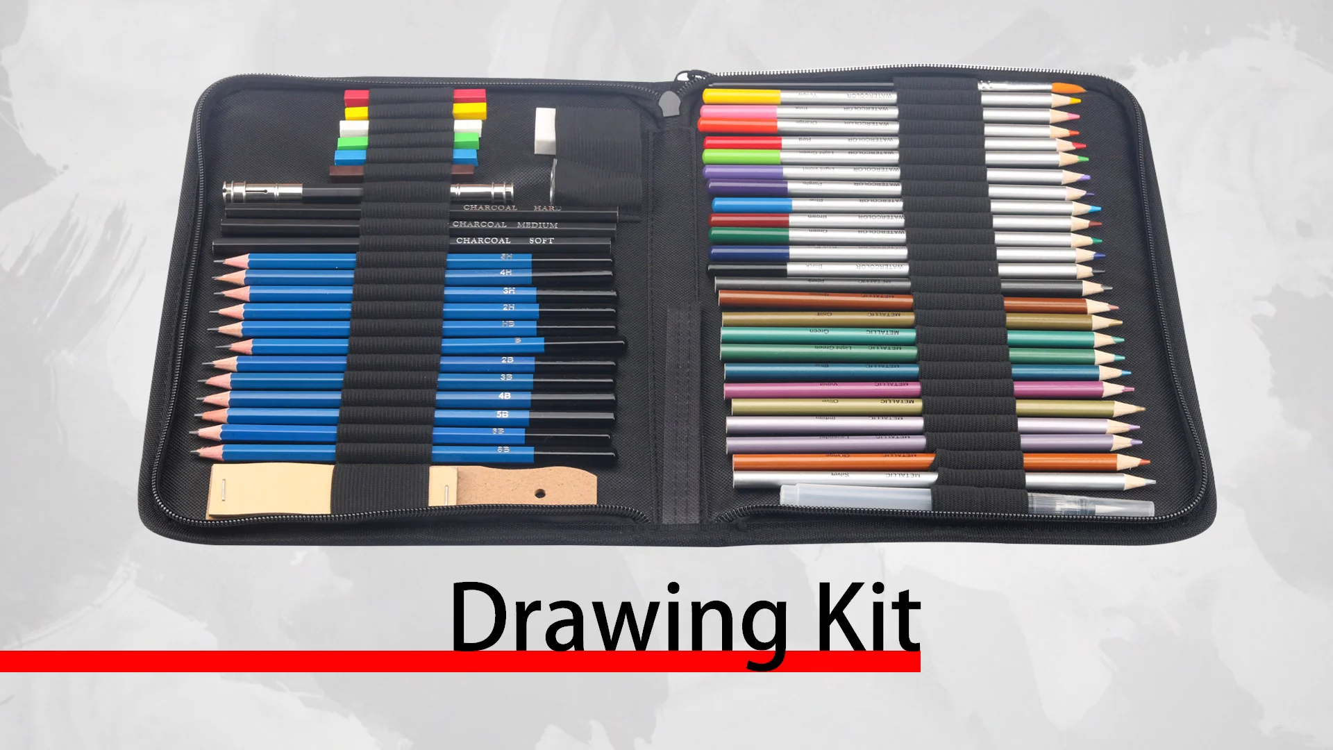 Hot Sale 51pcs Sketching Pencil And Watercolor Pencil Set In Nylon Case ...