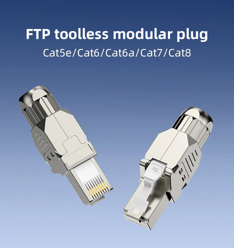 Zinc-Alloy Tool-less Cat7 RJ45 Field-Termination Shielded Ethernet RJ45 ...