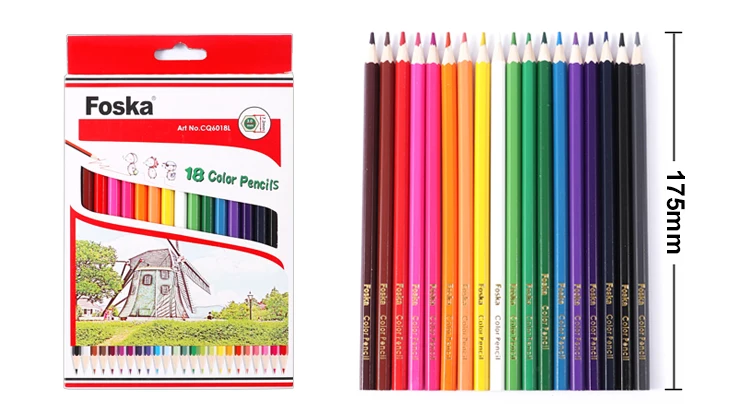Foska Pre-sharpened Colored Pencils Smooth Writing Oil 24 Count Pencils ...