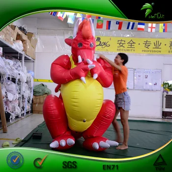 Pvc Inflatable Cartoon Dragon Suit Double Layer Costume Inflatable Red ...