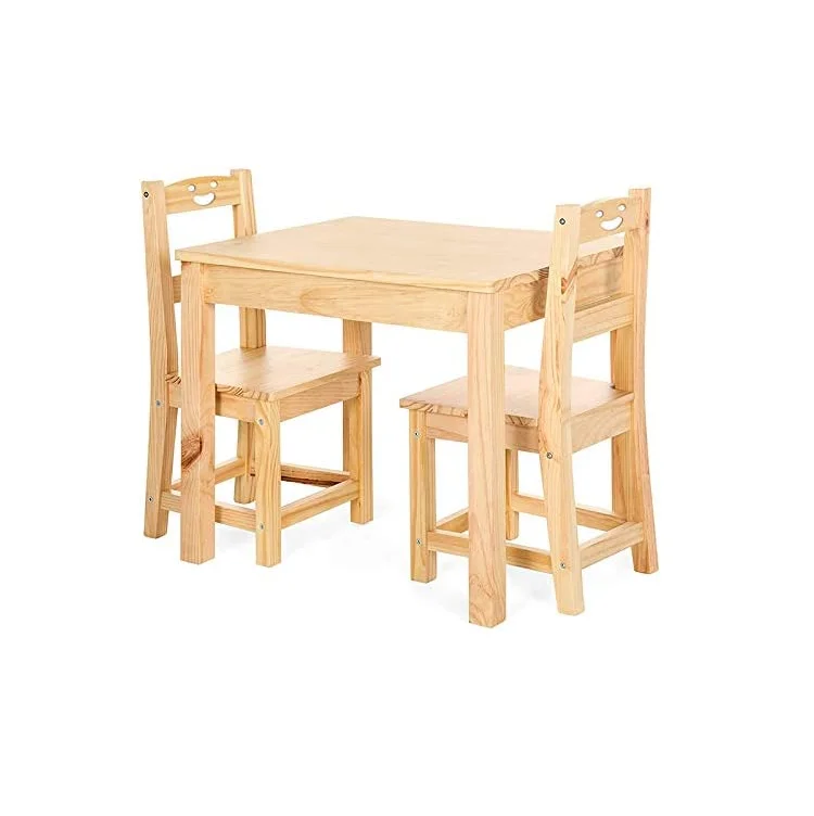 Rounded Corners Design Wooden Kids Table Chair Children Wooden Table ...