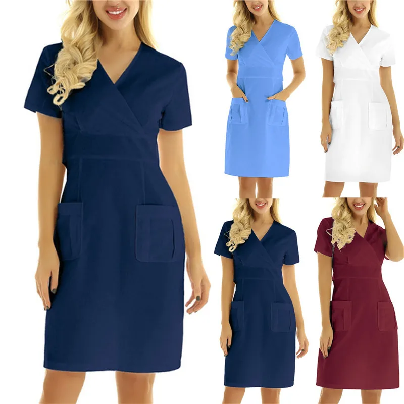 Custom New Style Medical Nurse Uniform Dress Design Sexy Hospital Short ...