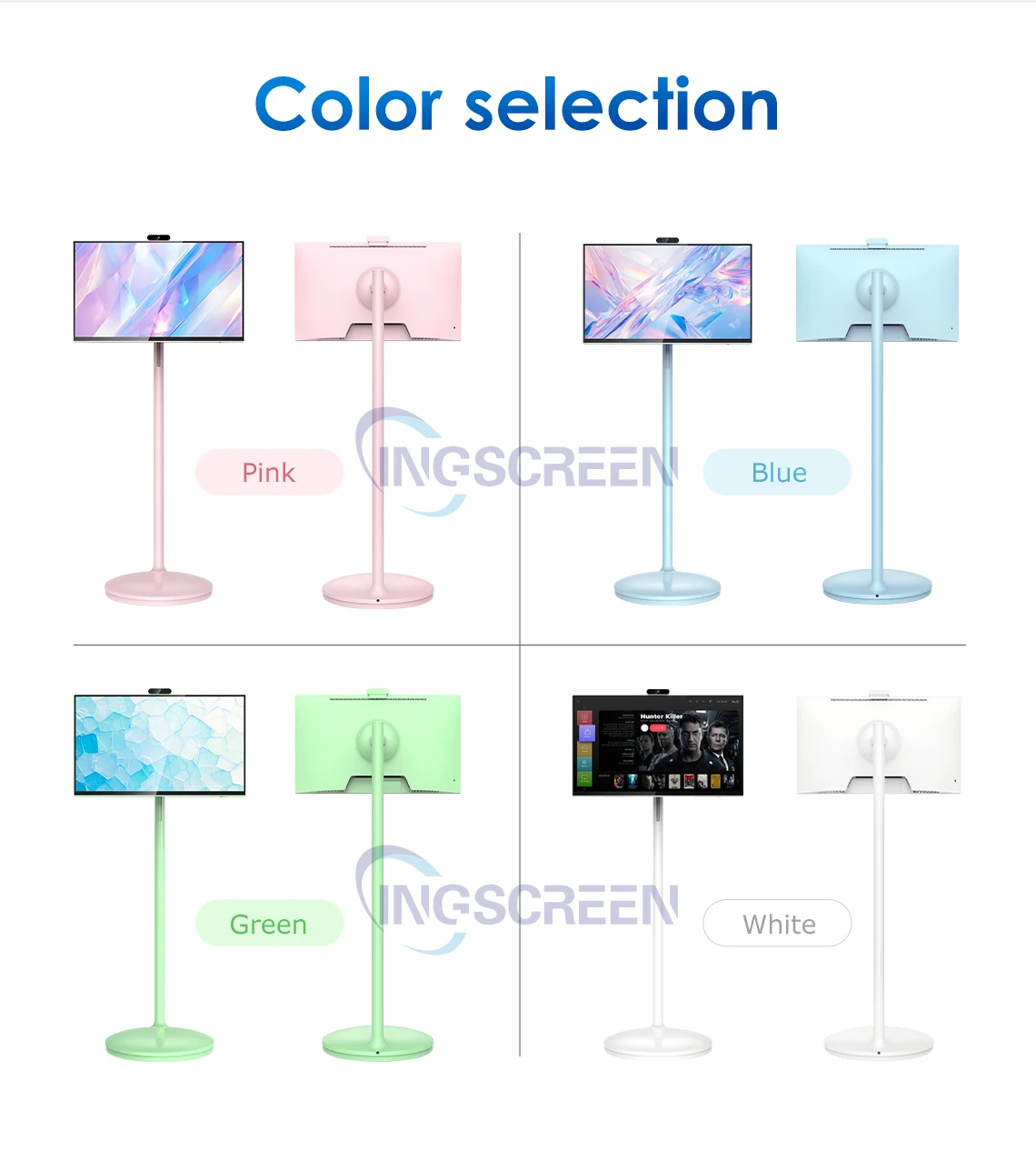 INGSCREEN 24 Inch Portable Smart Screen on Wheels 1080P Interactive ...