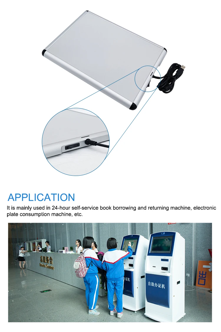RFID Workstation Reader 13.56mhz Desk Pad HF Self-Service Book Loan ...