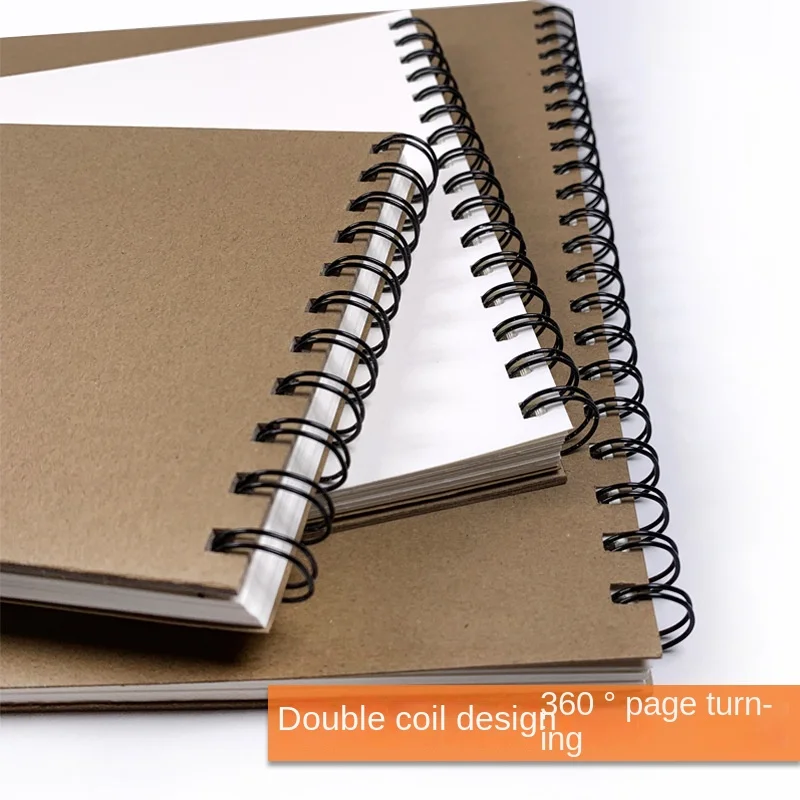 Vintage Kraft Coil Custom Sketch Notebook Custom Printed Logo Blank ...