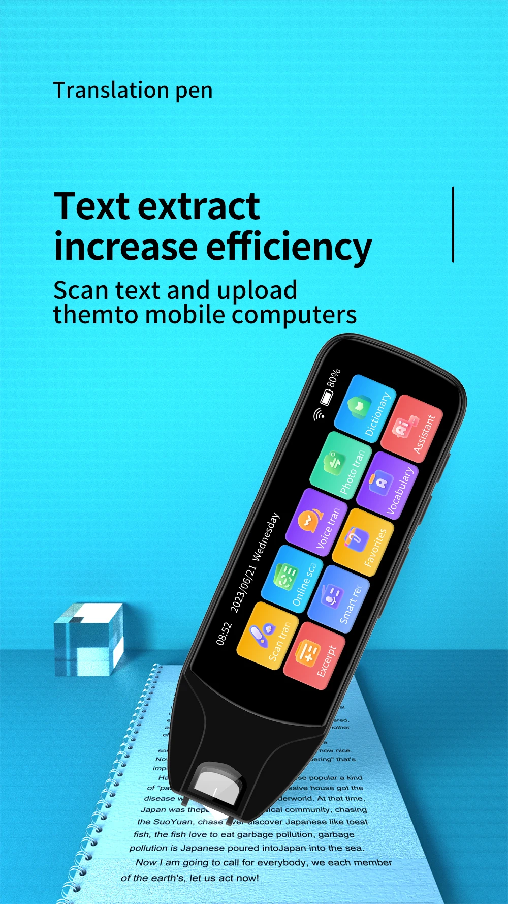 Scanning Translation Talking Pen For Kids Toy Voice Translation Pen ...