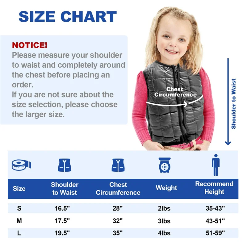 Sensory Quilted Weighted Compression Vest for Children
