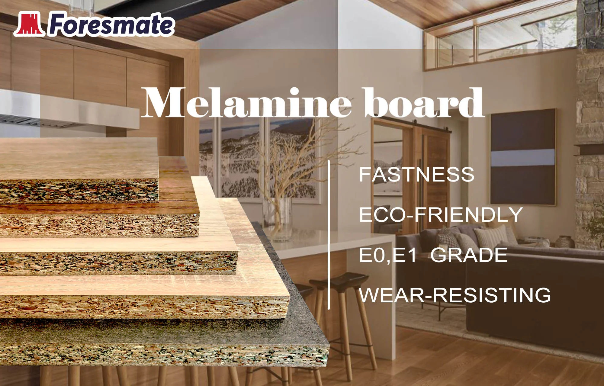 1525x2440mm Melamine Paper Laminated Particle Board Flakeboard Waterproof Wooden Grain Melamine ...