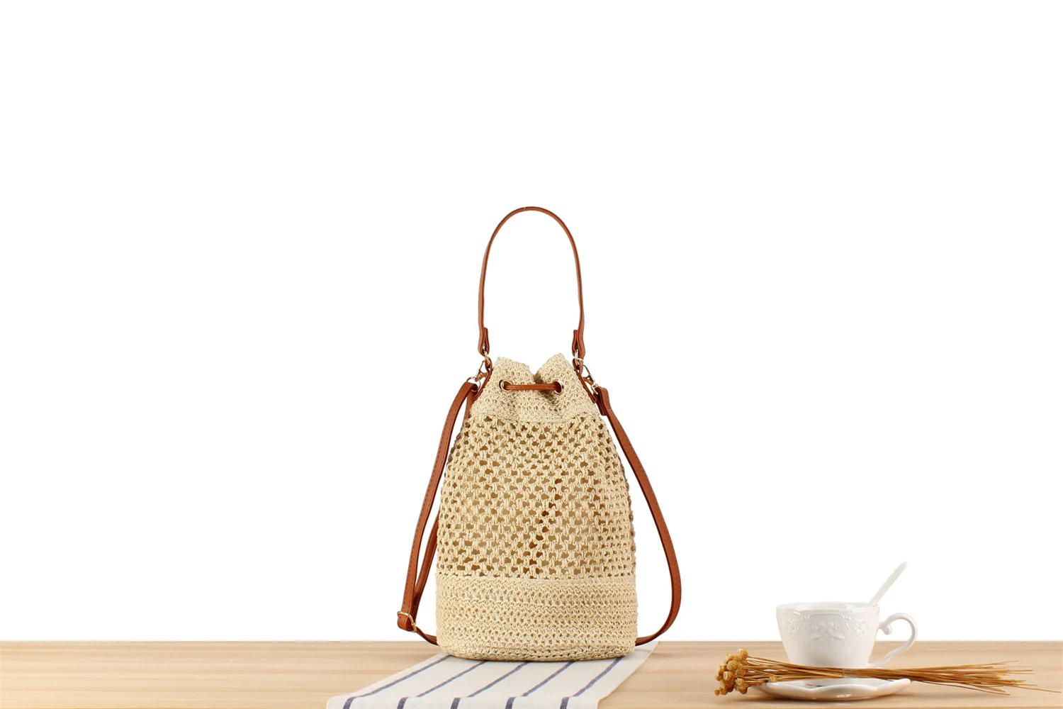 Fashion Straw Backpack Straw Summer Beach Bags Handmade With Leather ...