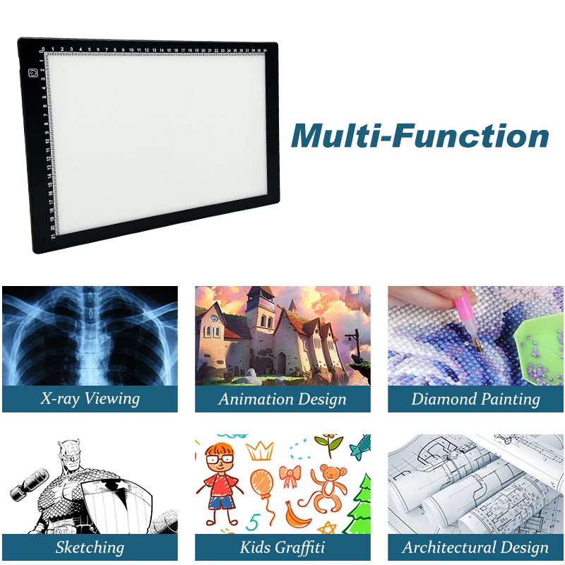 Round Shape Circular Kids Sensory Activity Play Light Box Adjustable ...