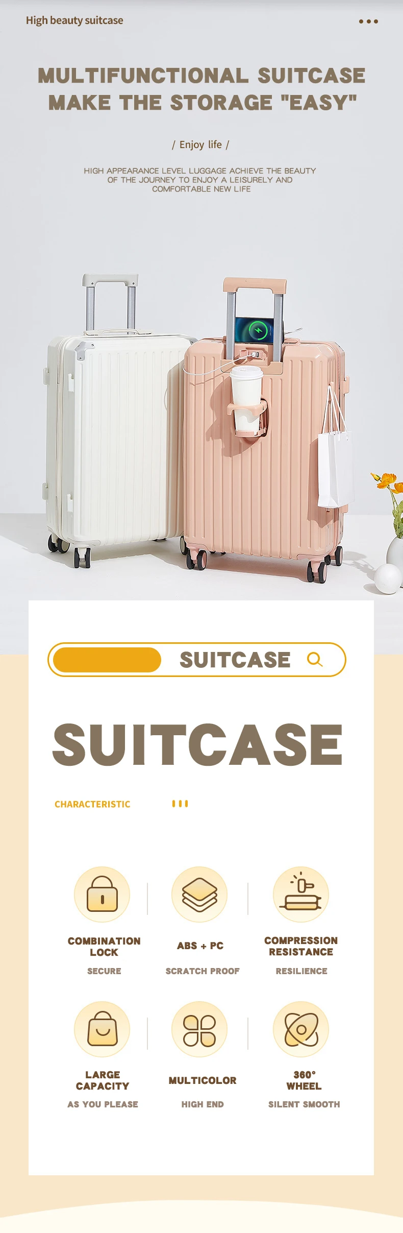 22 Inches Universal Wheel Trolley Box Children's Fashion Cartoon ...